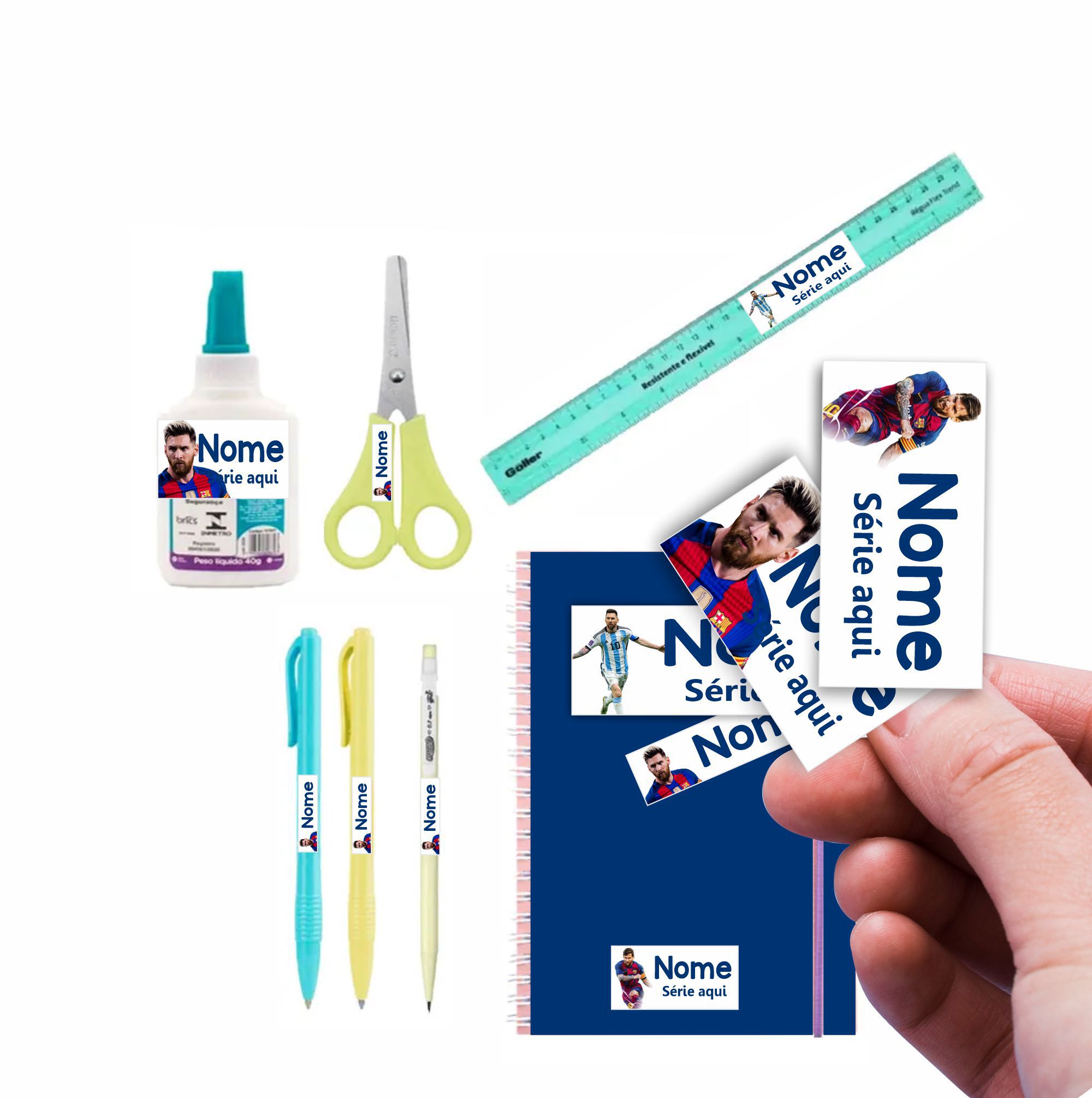 Etiqueta Escolar MESSI Kit/109 Unid | KRadesivos