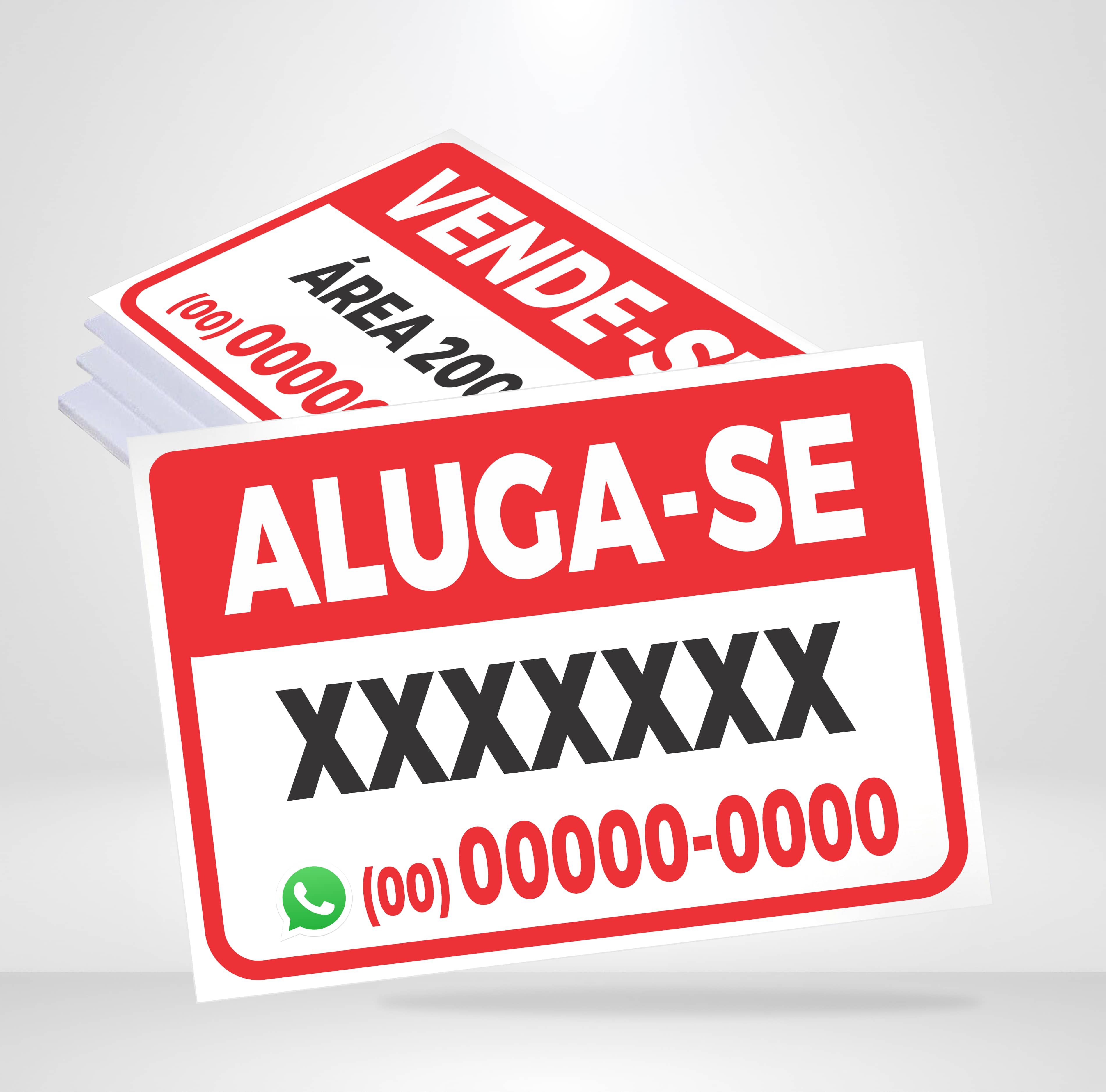 Placa Aluga-se 30x20cm | KRadesivos