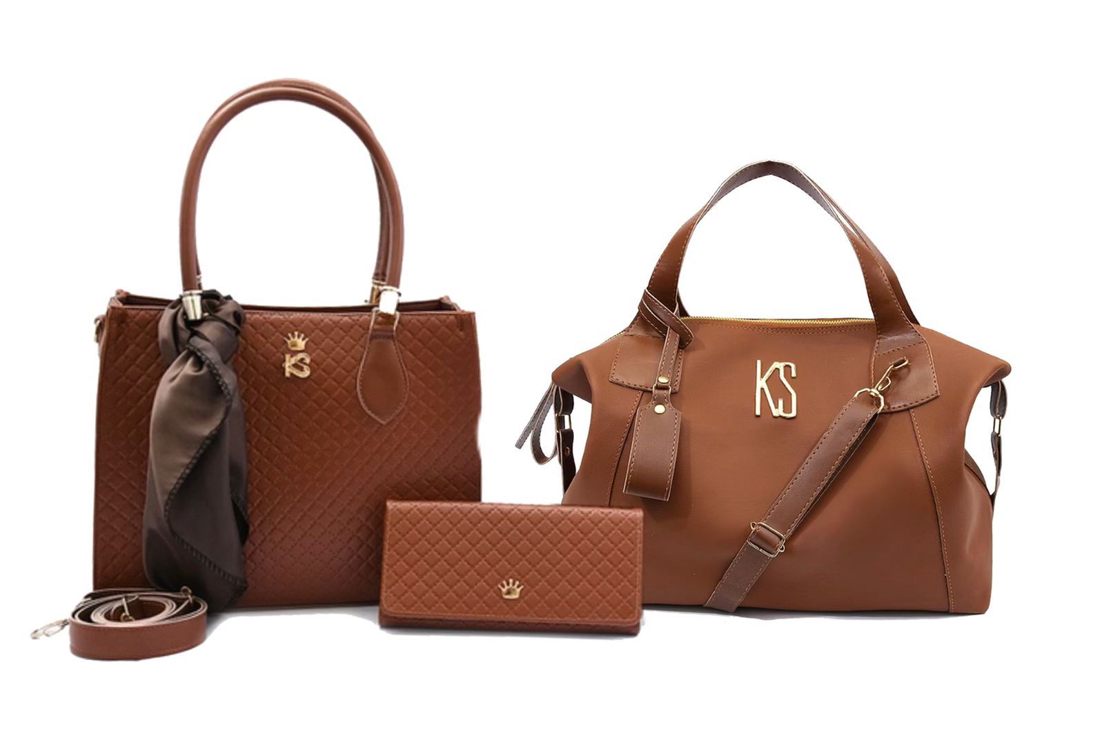 Kit Bolsa 3 Peças - M.Basic + Toronto + Carteira de Brinde - CARAMELO ...