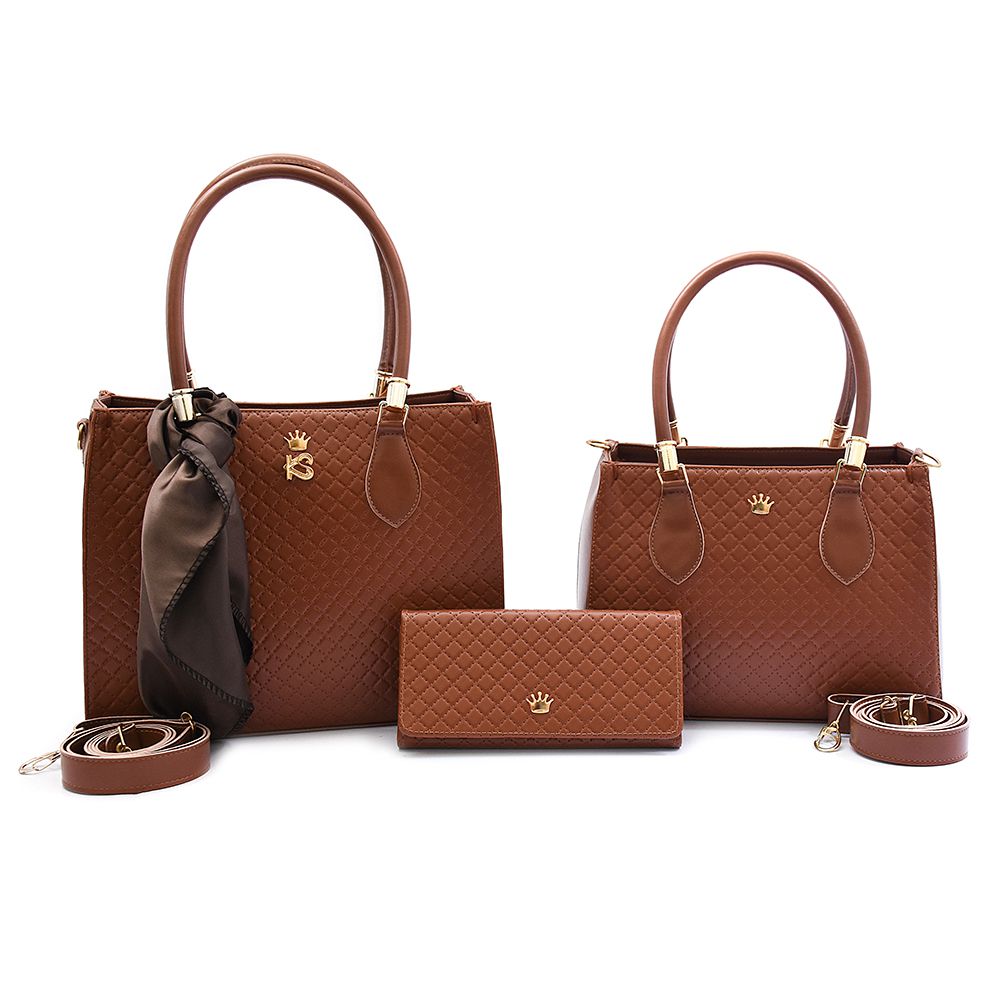 Bolsa Feminina KS Toronto Caramelo KIT - 3 Peças | KS Emporium