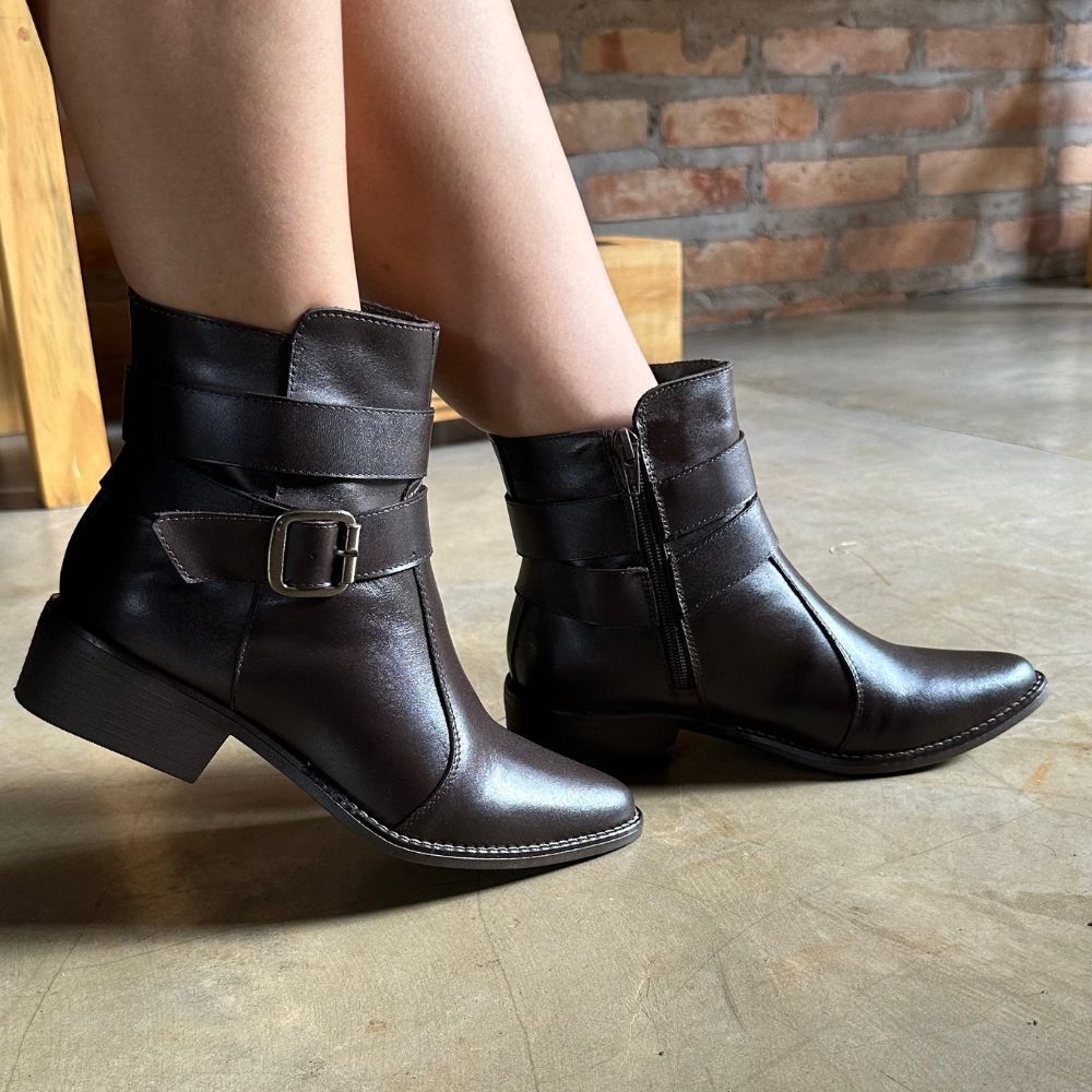 Bota Jessica Chocolate Couro Legitimo | KUENTO SHOES