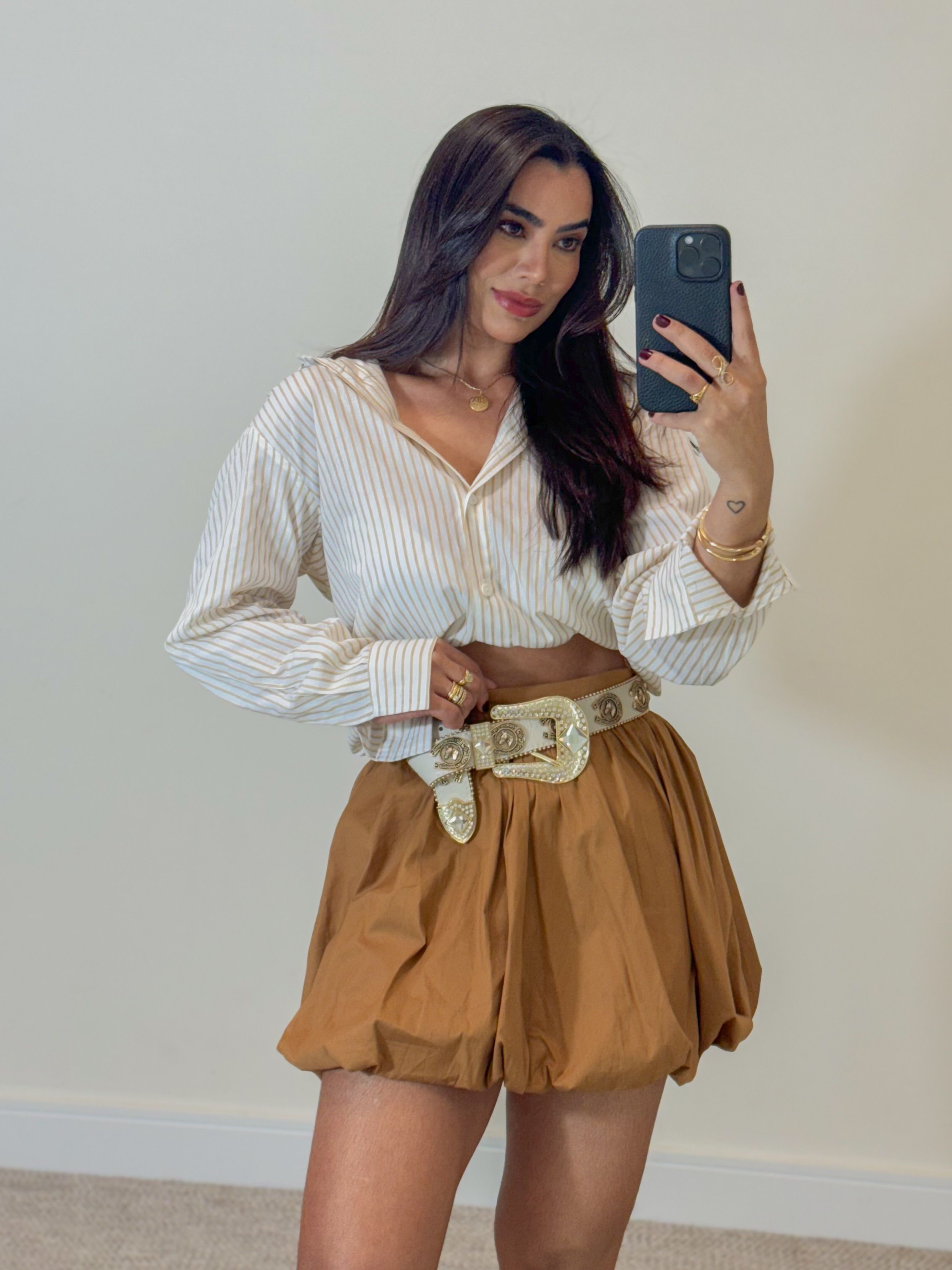 Saia Balonê Lucy Caramelo | Loja La Mina