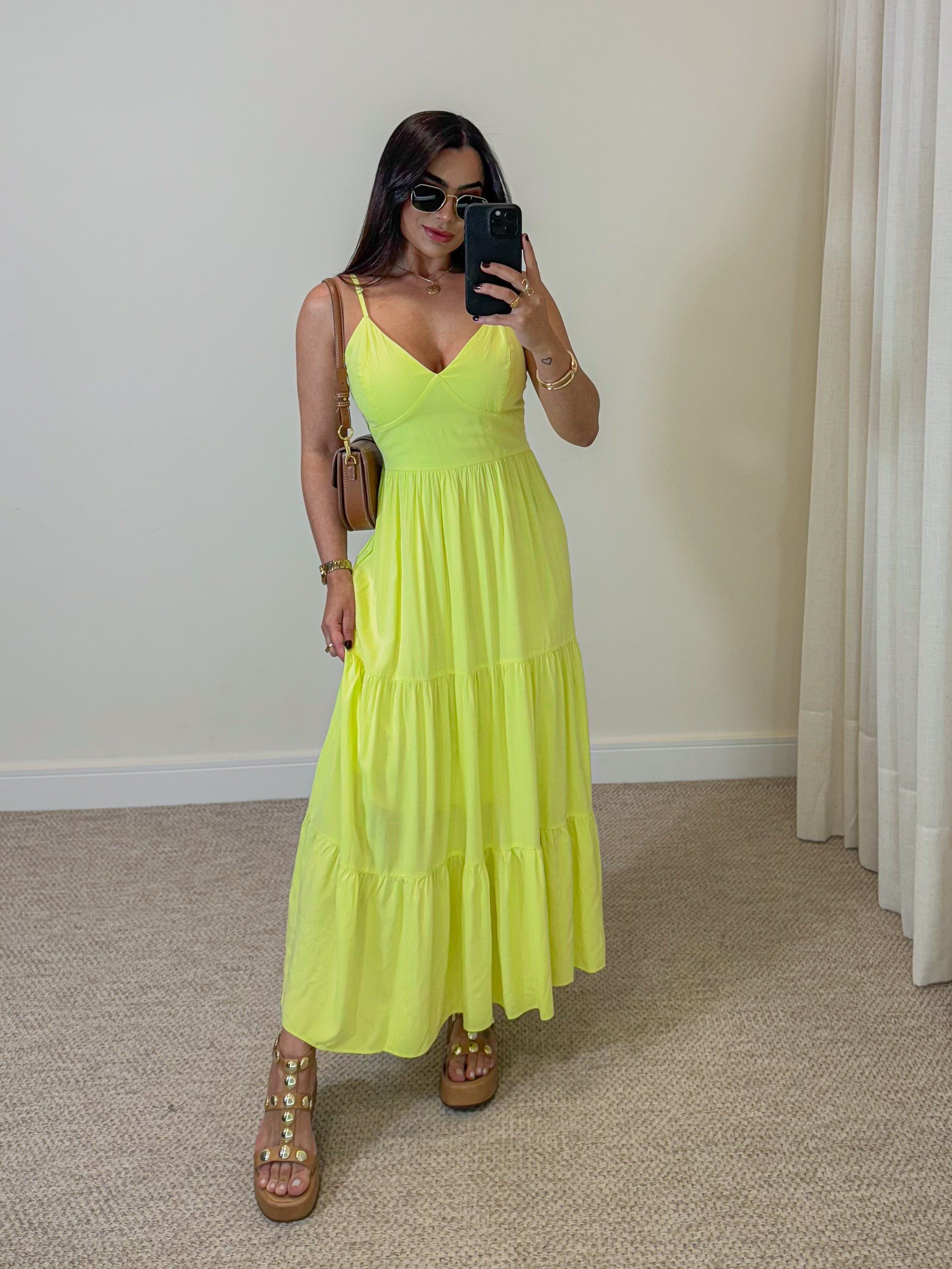 Vestido Midi Atenas Lima | Loja La Mina