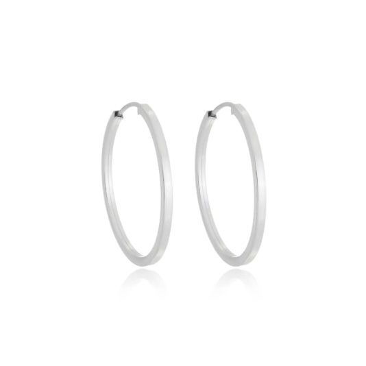 Brinco Argola Reta 2,8 cm Prata 925 | LE BEAU