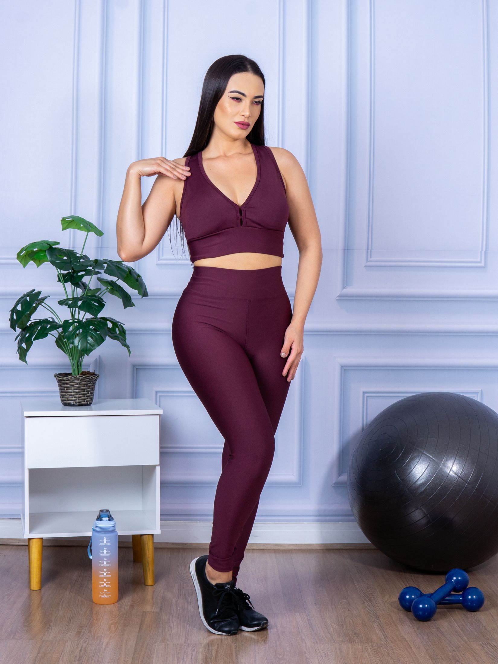 Conjunto Suplex Liso Roxo Uva | Moda LLevo | Moda Fitness