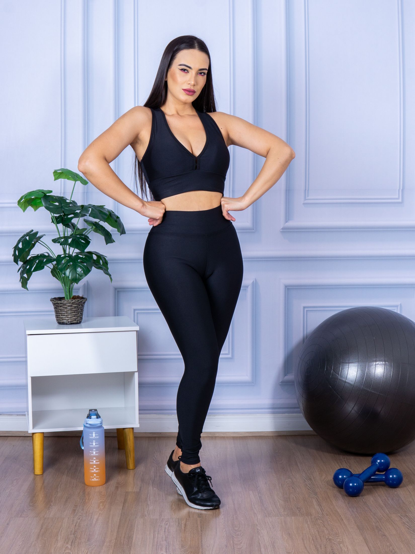Conjunto Suplex Liso Preto | Moda LLevo | Moda Fitness