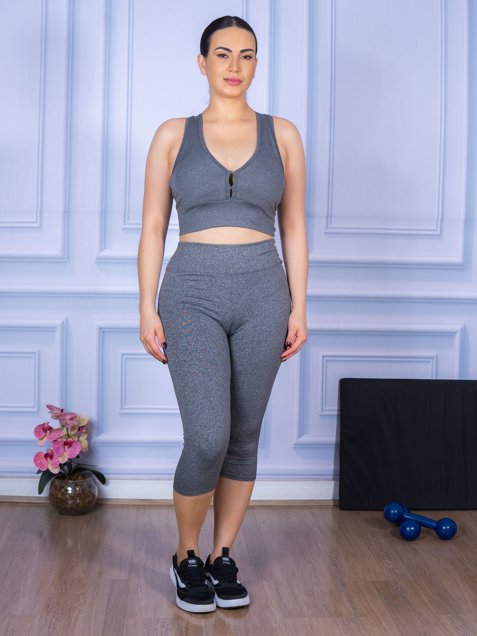 Conjunto Corsário e Top Nadador Suplex Cinza Mescla | Moda LLevo | Moda ...