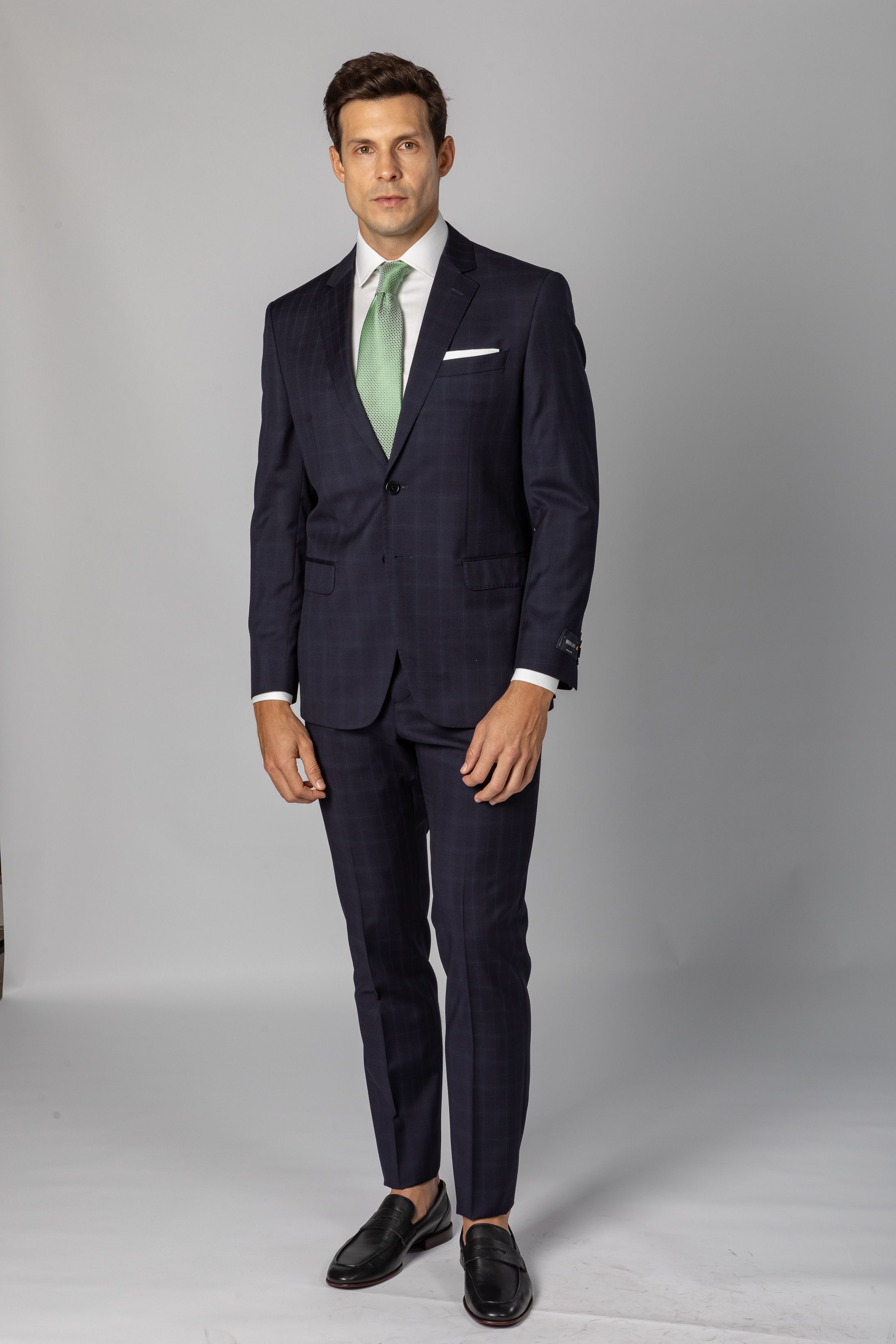 Costume Reda Super 130 Slim Window Pane Marinho | Diodato Alfaiataria