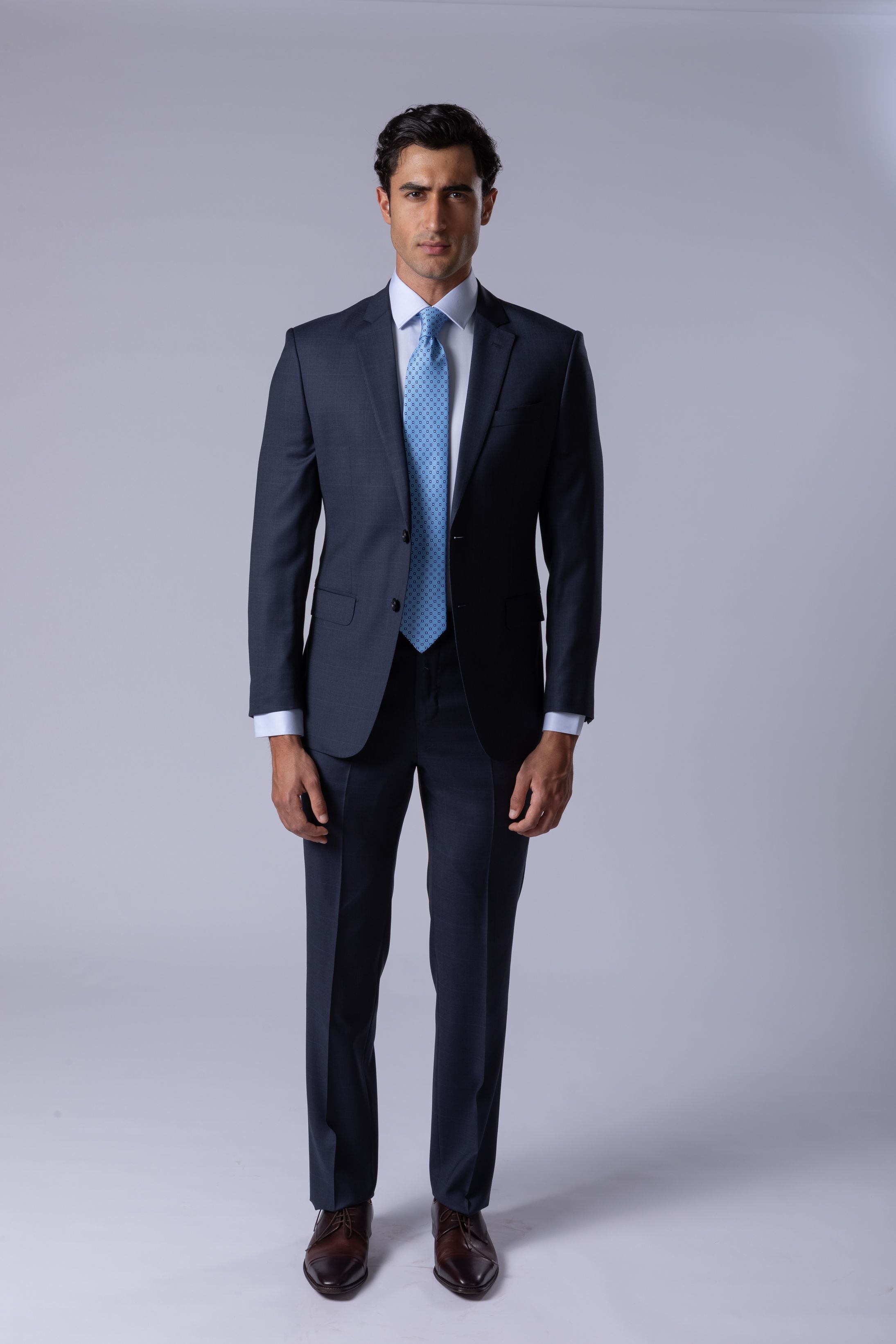 Costume Reda Super 110 Slim Window Pane Marinho | Diodato Alfaiataria