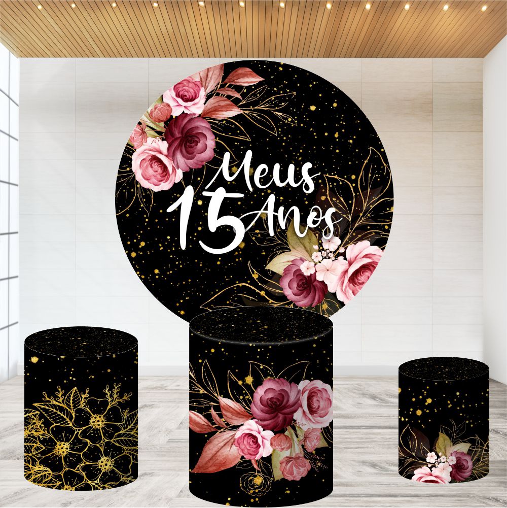 Painel Redondo e Capas Meus 15 anos | Genial Mix