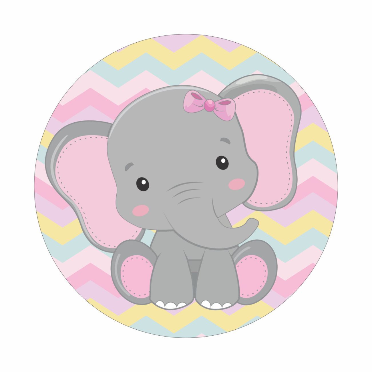 Painel Redondo Elefantinho - 1,30X1,30 | Genial Mix