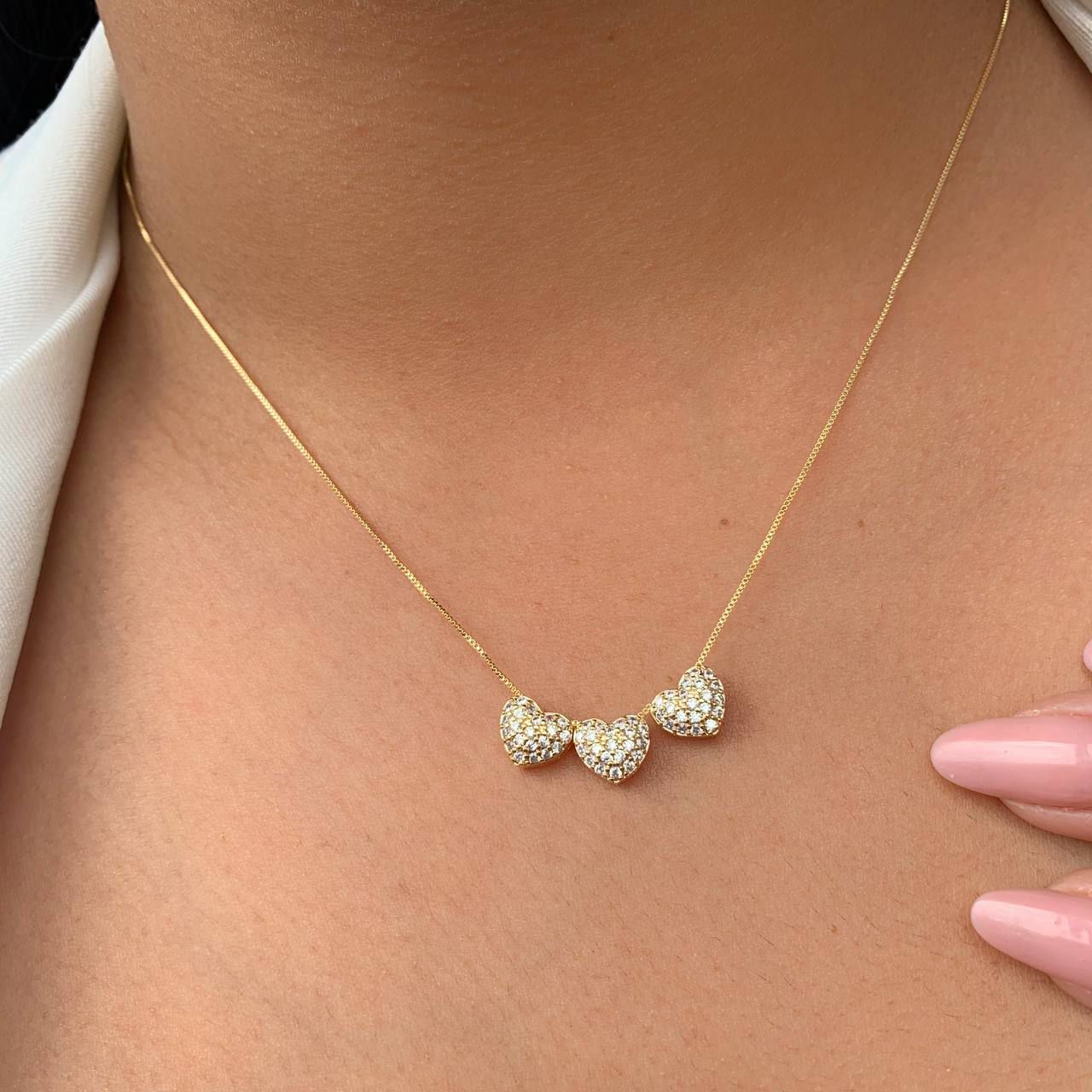 Colar três corações | Lojas das Revendedoras