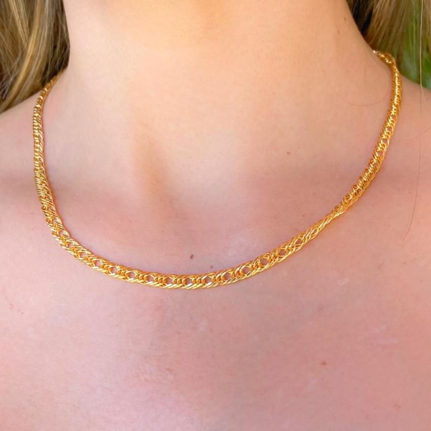 Colar liso de corrente 40cm | Lojas das Revendedoras