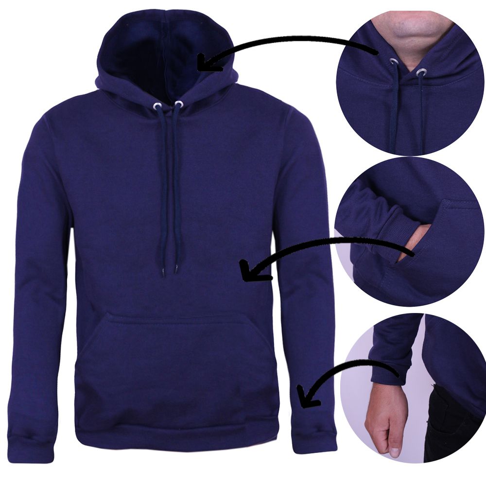 Moletom Kanguru Unisex Azul Marinho | IDEN SHOES