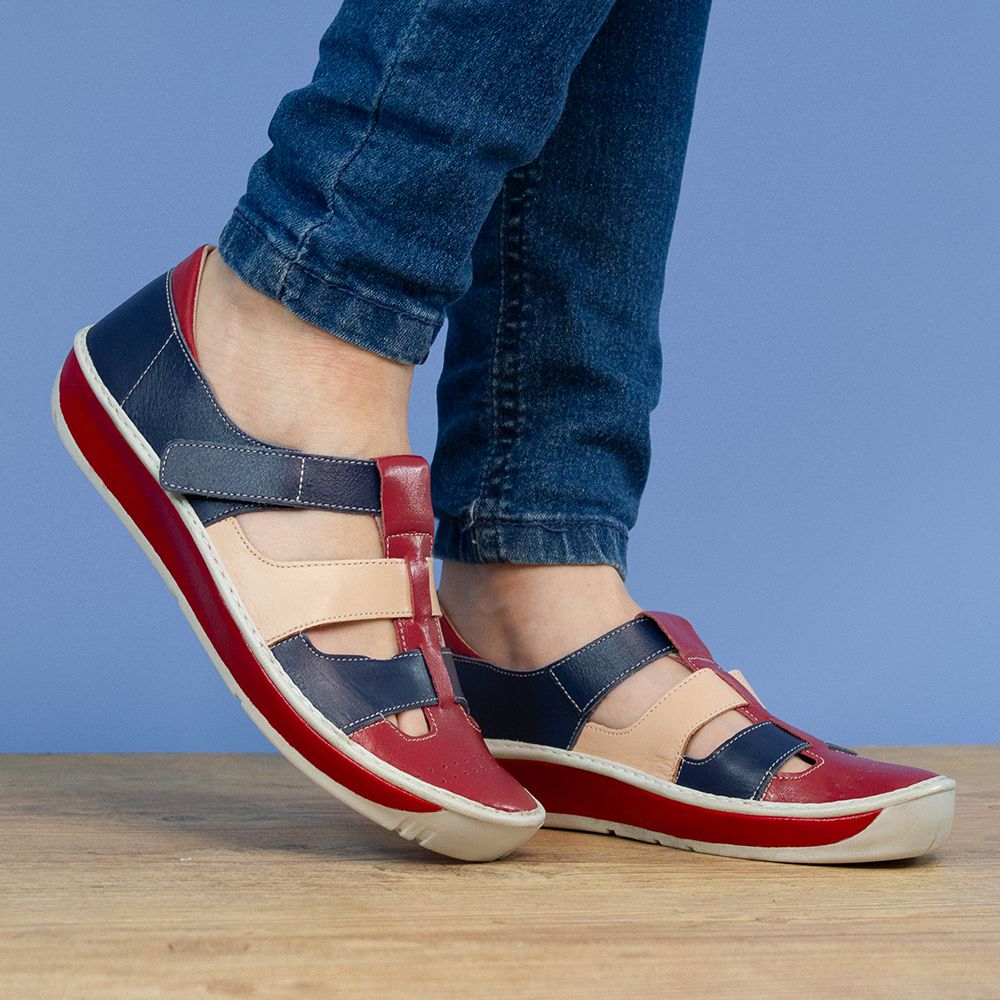 Sapatilha Salomé Feminina Wave em Couro cor Navy Exclusividade J.gean ...