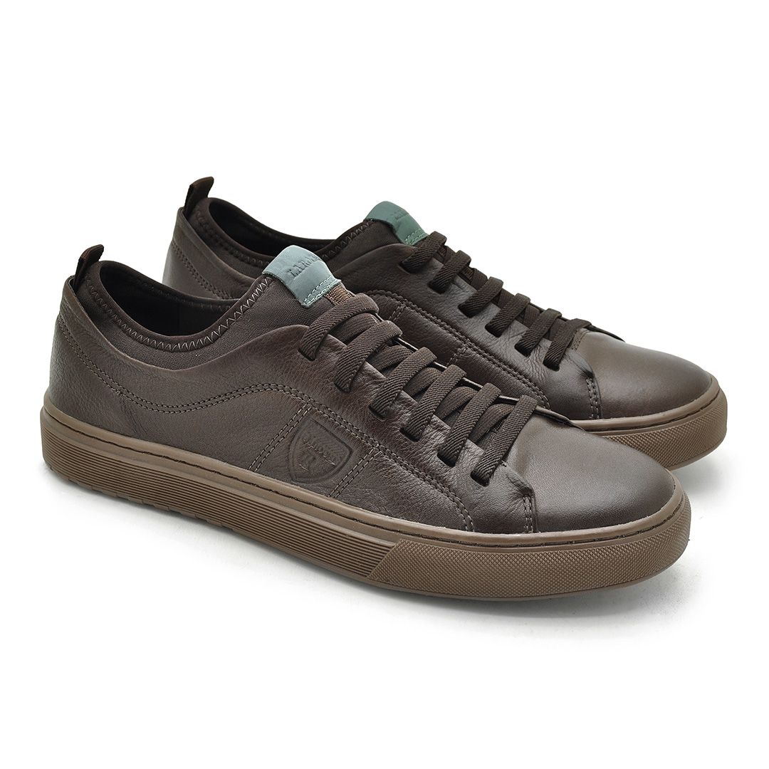 Sapatenis em Couro Casual Masculino Connect - Café | Calçados Laroche