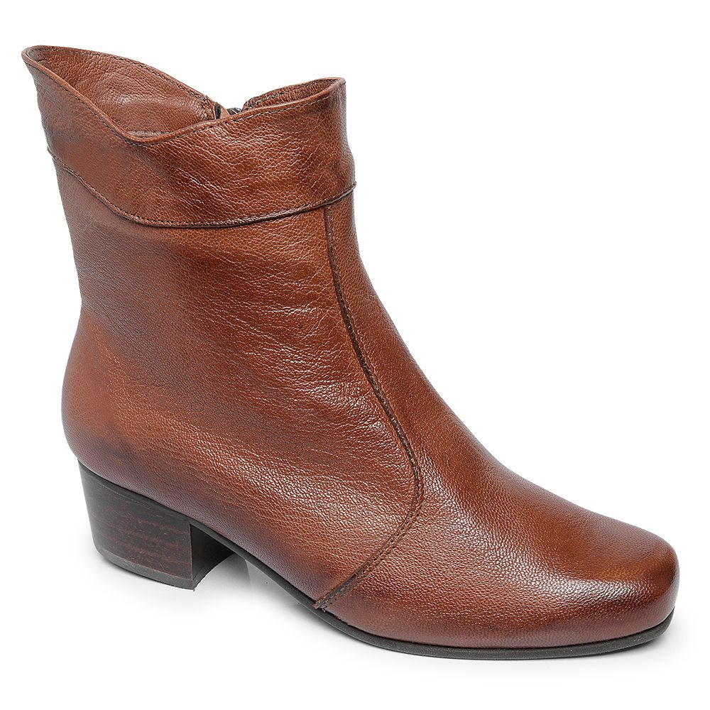 BOTA EM COURO FEMININA MESTIÇO VEGETAL CASTANHO - 8444 | Loja Mironneli ...