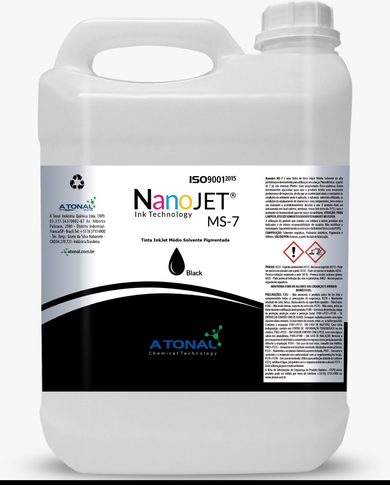 TINTA SOLVENTE NanoJet MS-7 - BLACK | Loja NanoJet