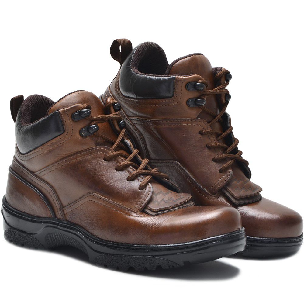 Coturno em Couro Apache Chocolate | Look Stock