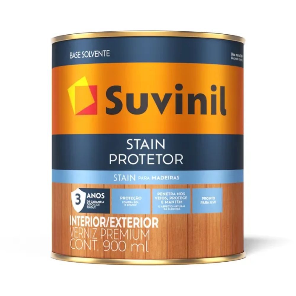 Verniz Stain Protetor Natural Acetinado Suvinil 900ml | Luidar Tintas
