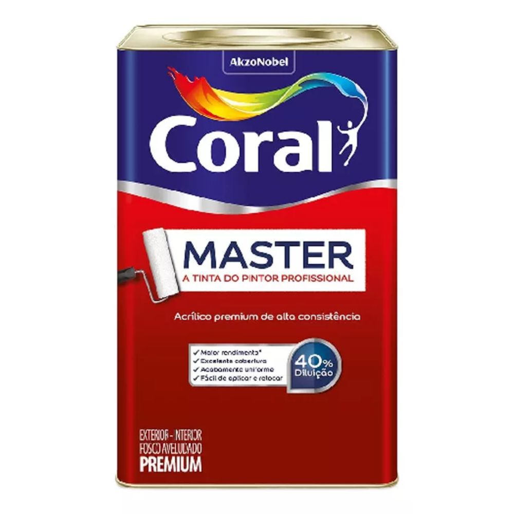 Tinta Acrílica Coral Master Profissional 18 litros | Luidar Tintas
