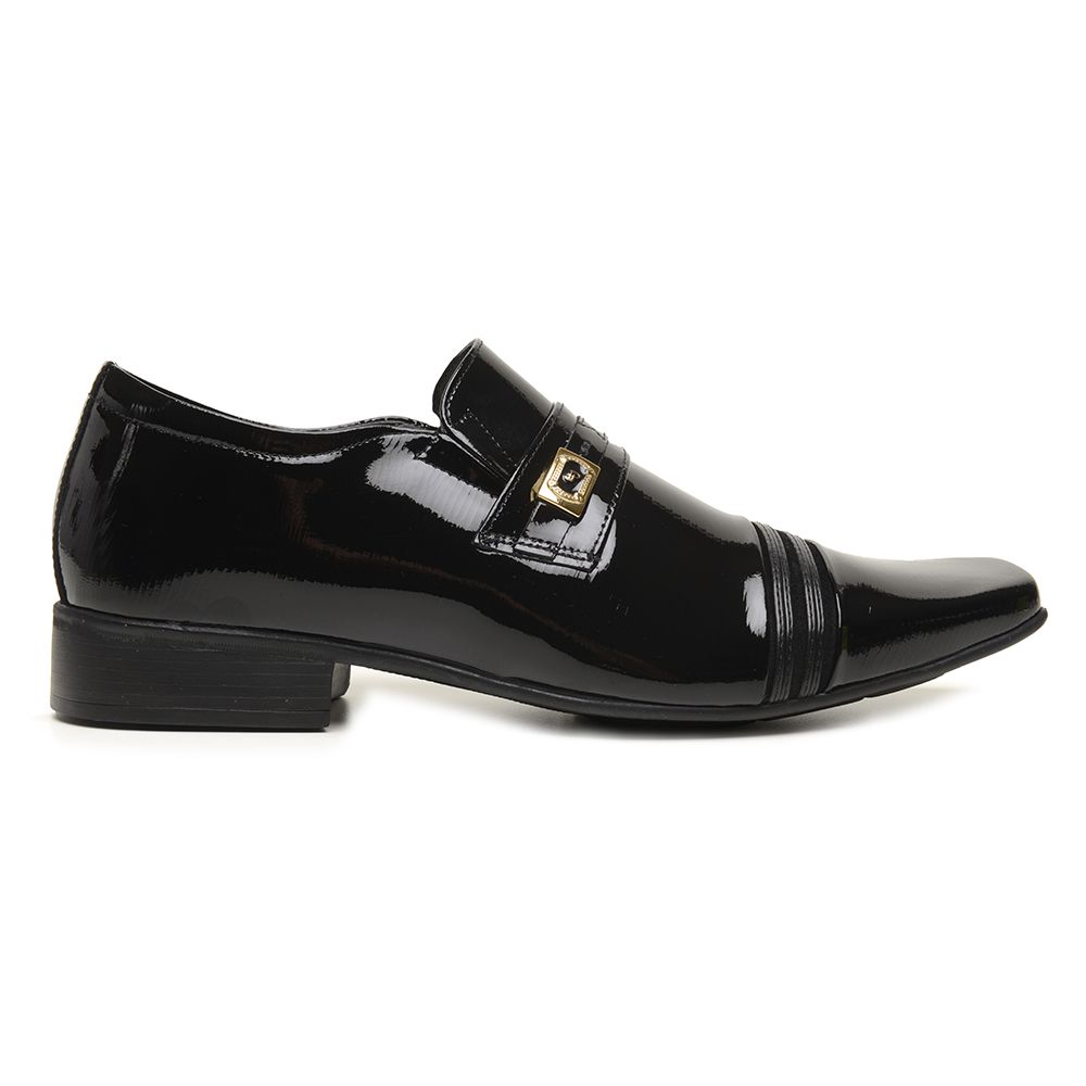 Sapato Social Jota Pe Preto Verniz Air Prince Flex | MADOK