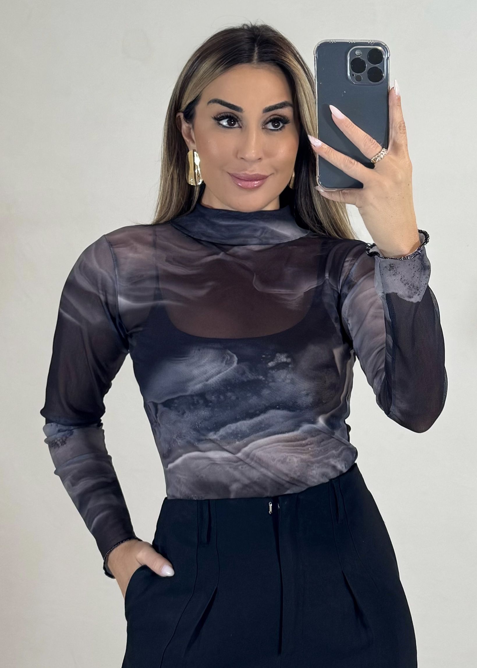 Blusa Tule Marmorizada | MADONNA BASIC