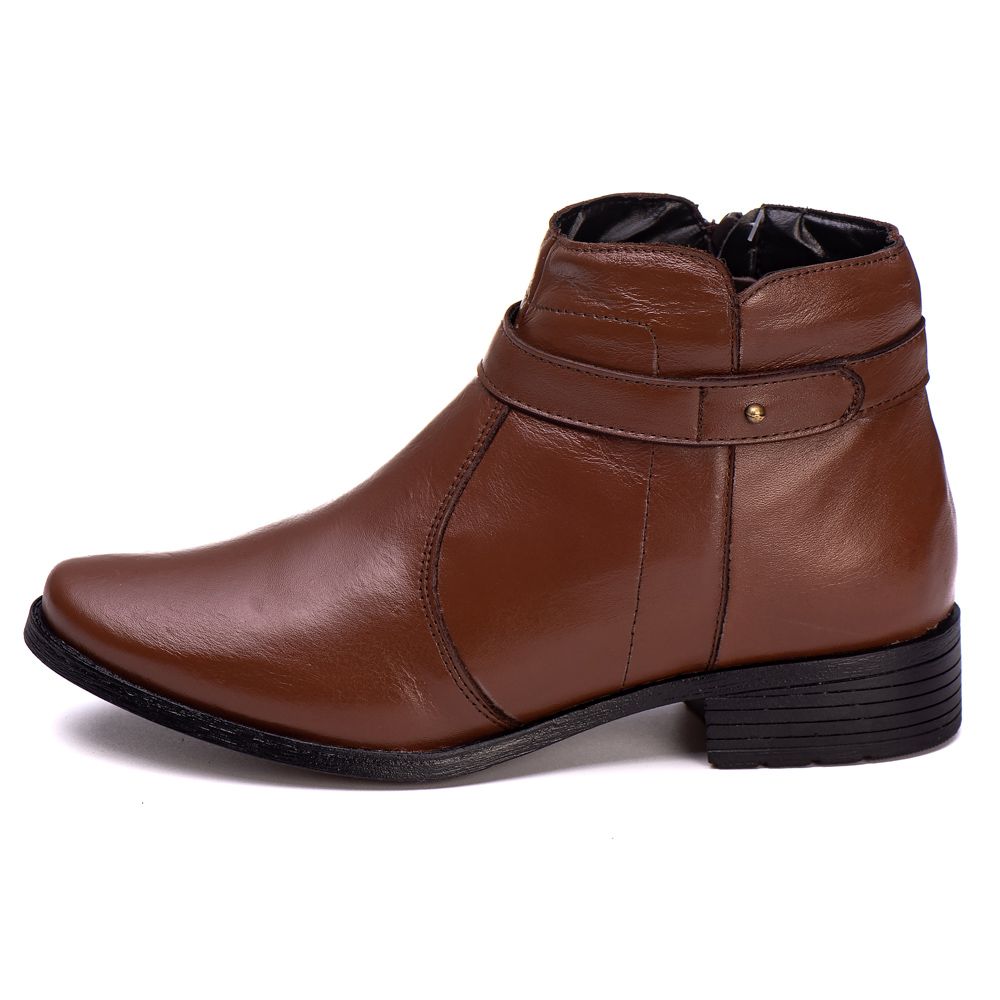 Botina Feminina Em Couro Legitimo Mouro | Pettinari