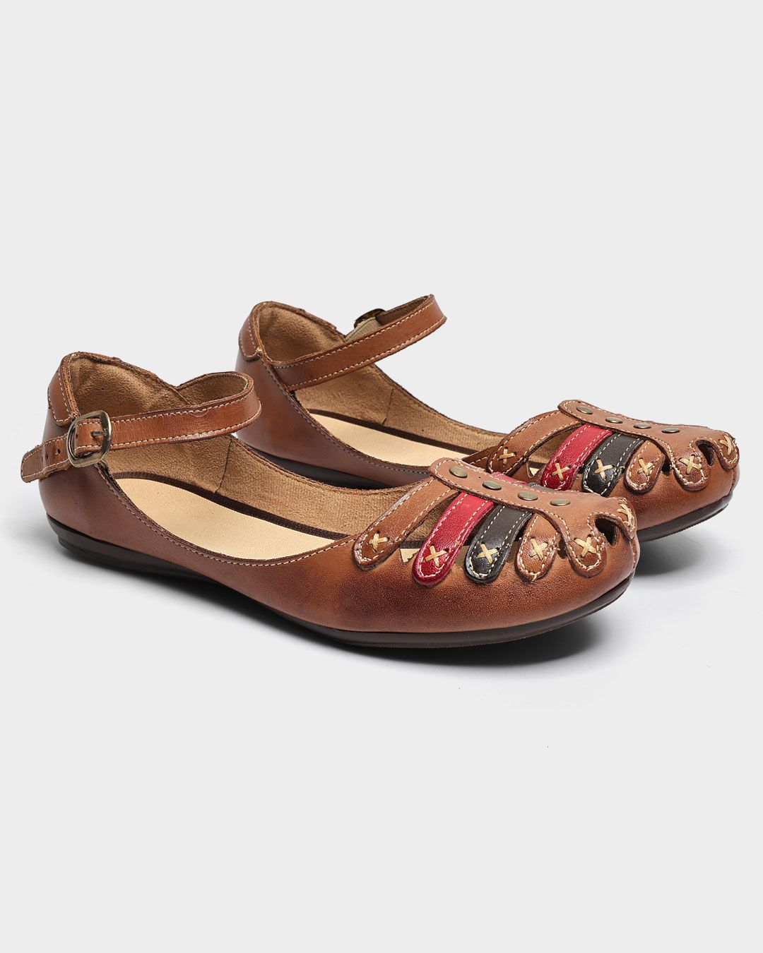 Sapatilha Feminina Em Couro Caramelo Malta | Malta Shoes