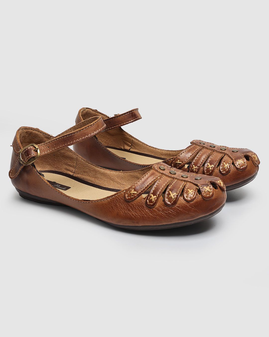 Sapatilha Feminina Em Couro Caramelo Malta | Malta Shoes