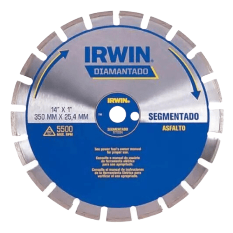 Disco diamantado premium 350mm segmentado concreto Irwin | Comercial Salla
