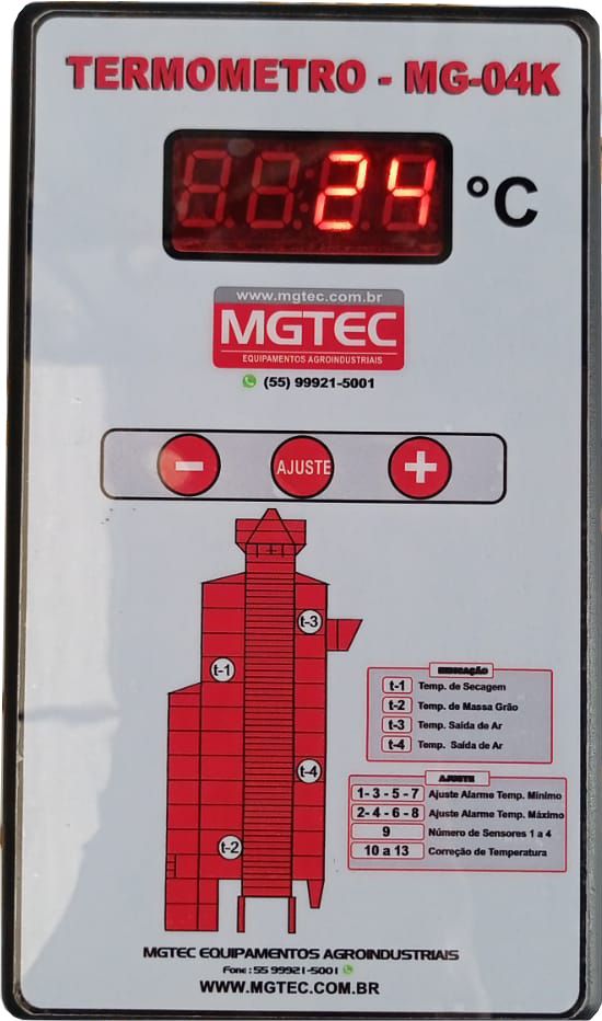 Termômetro para Secador | Mgtec Equipamentos Agroindustriais