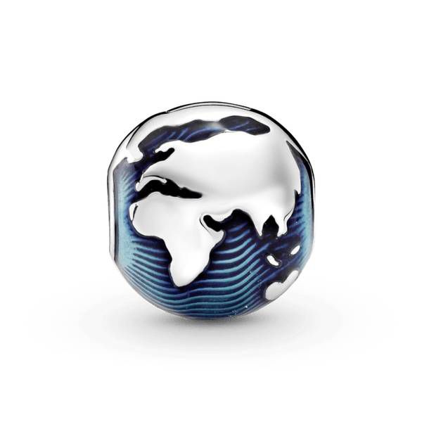 Charm Pandora Com Clip Planeta Azul