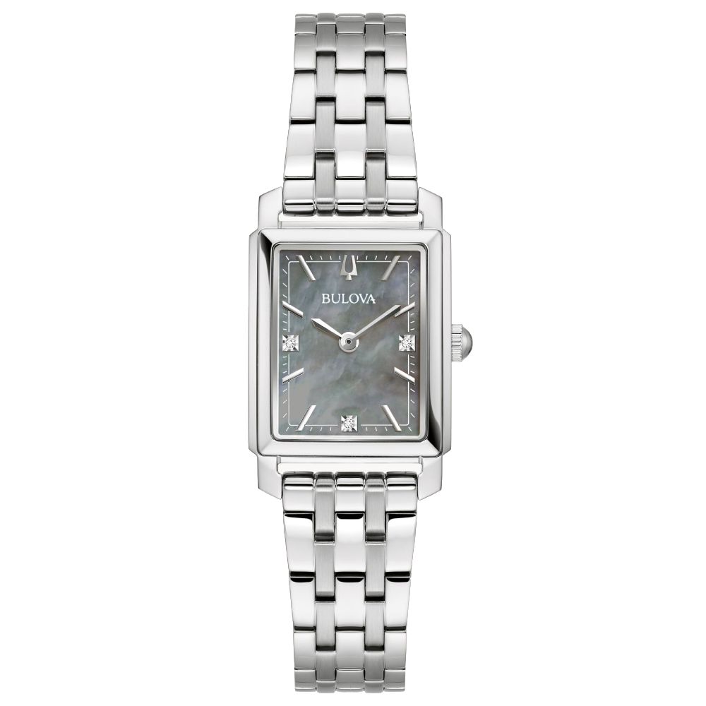 Relógio Bulova Feminino Classic Sutton Retangular com Diamantes