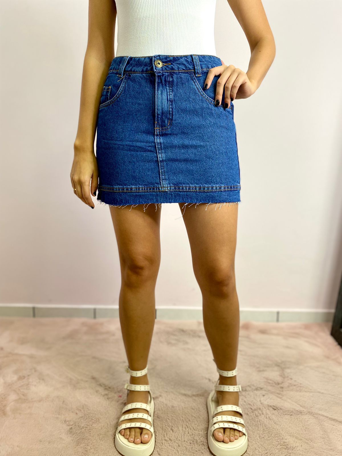 SAIA JEANS CORTE LASER JEANS ESCURO | MOOD STORE