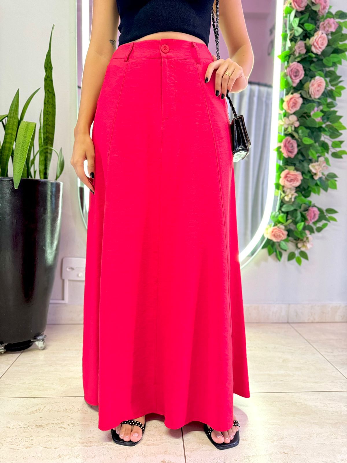 SAIA MIDI MONIQUE VERMELHO | MOOD STORE