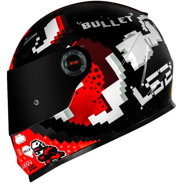Capacete LS2 FF358 Bullet - Preto/Vermelho Moto One