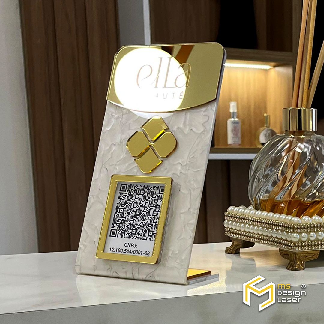 Placa QR Code Mod1 1QR - MS Design Laser