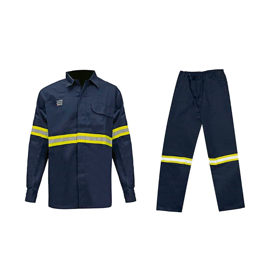 CONJUNTO ELETRICISTA NR10 CLASSE 2 ATPV 9,6 100% ALGODÃO AZUL MARINHO ...