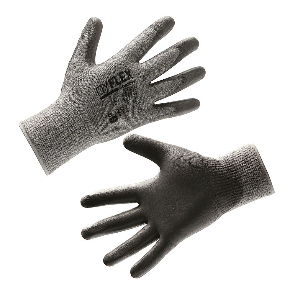 LUVA RESISTENTE À CORTE, BANHO EM PU CINZA DYFLEX DANNY | Loja Neobetel EPI