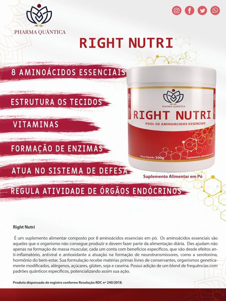 Suplemento em Pó Right Nutri 300g | New Quantic
