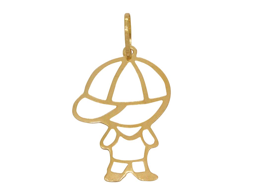 Pingente de Menino em Ouro 18k OV/P6188| Parcele até 10x sem juros ...