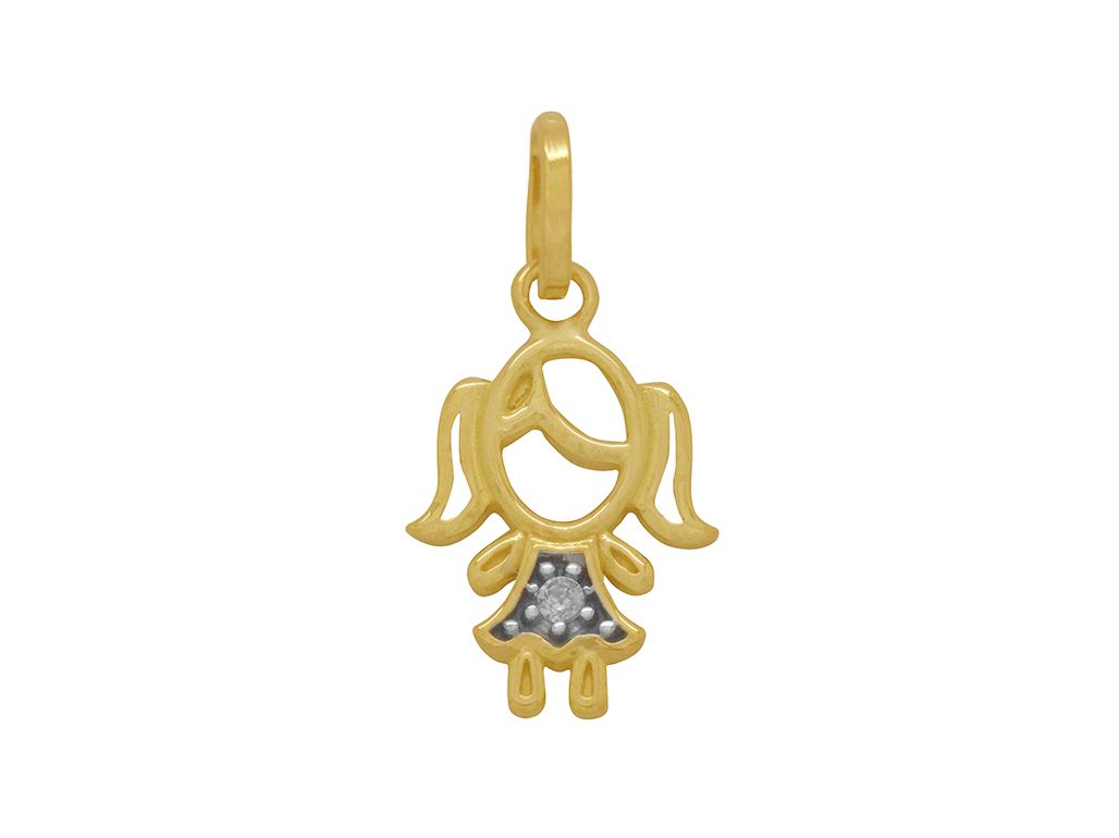 Pingente de Menina Ouro 18k OV/P6459| Parcele até 10x sem juros | Ouro ...