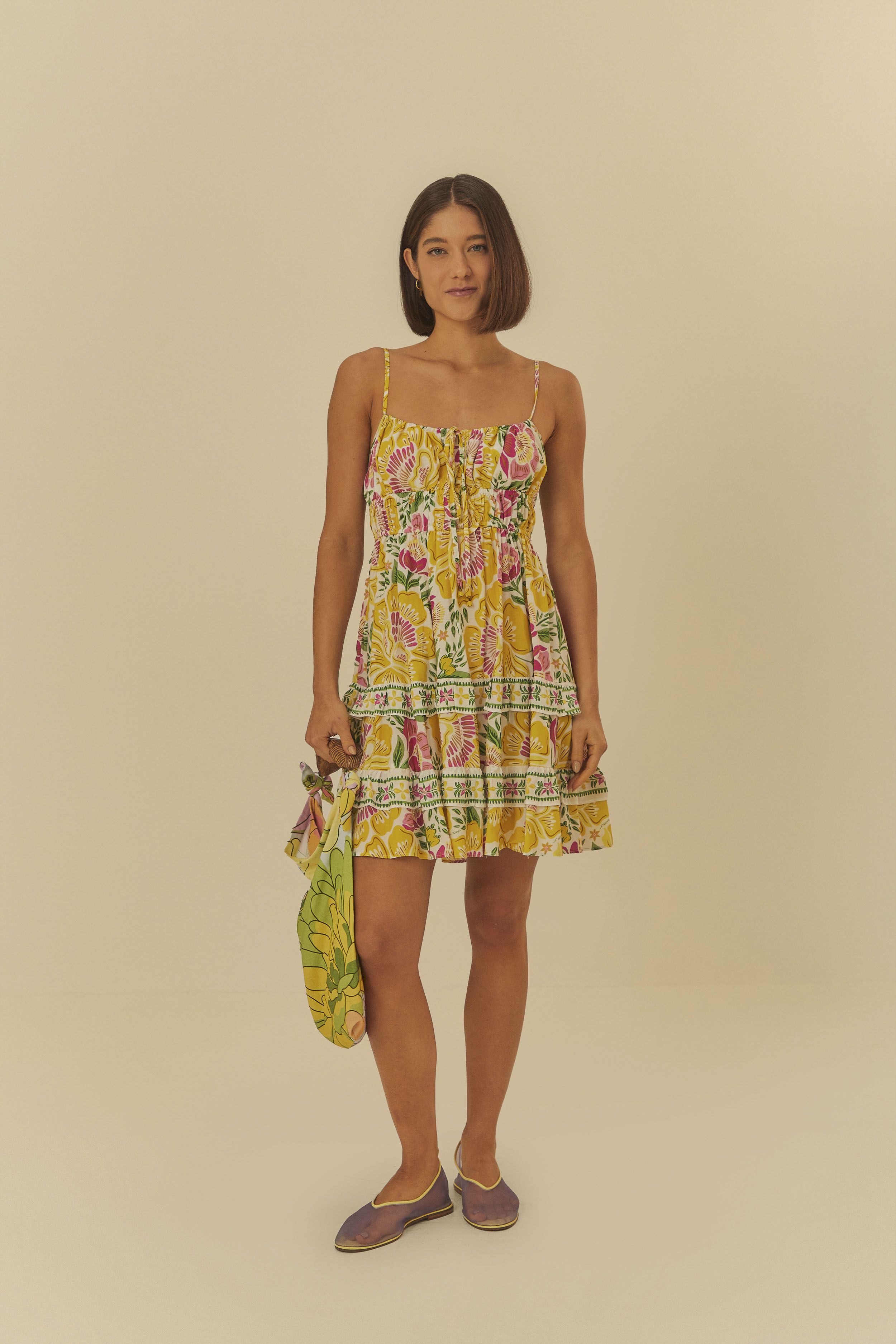 Vestido Curto Floral Bela Farm | Ouseup Moda Feminina Multimarcas