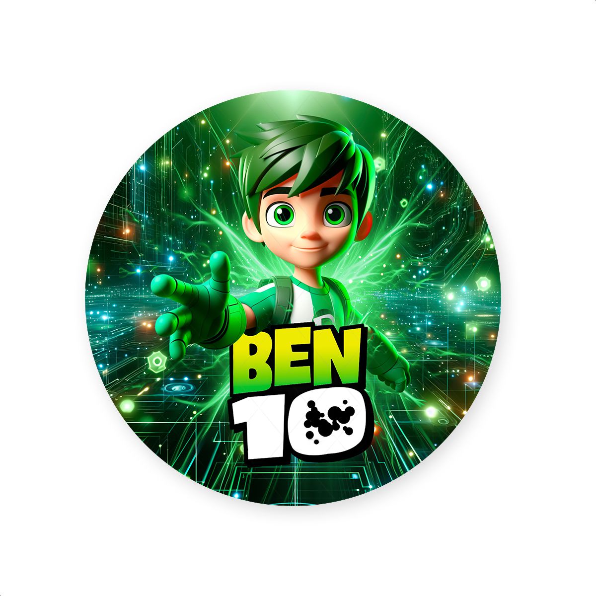 Capa Painel Redondo Sublimados Tema Ben 10 5097 | Painel Festivo