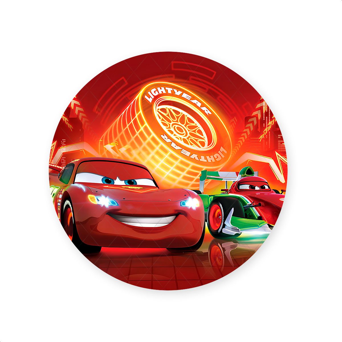 Capa Painel Redondo Sublimados Tema Carros | Painel Festivo