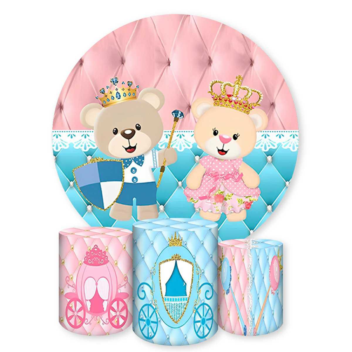 Capa Painel + Trio Capas Cilindros Sublimados Tema Chá Revelação 555 ...