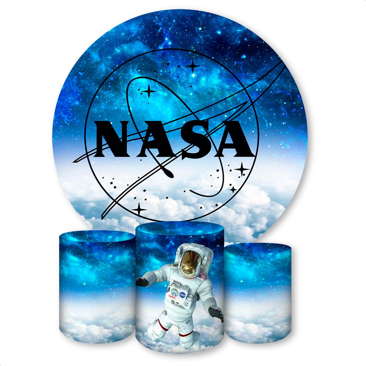 Capa Painel + Trio Capas Cilindros Sublimados Tema Nasa 1073 | Painel ...