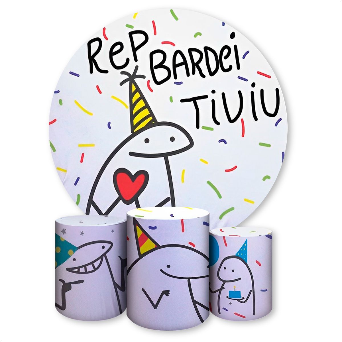 Capa Painel + Trio Capas Cilindros Sublimados Tema Flork 1644 | Painel ...