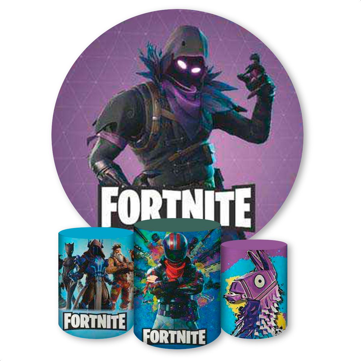 Capa Painel + Trio Capas Cilindros Sublimados Tema Fortnite 911 ...